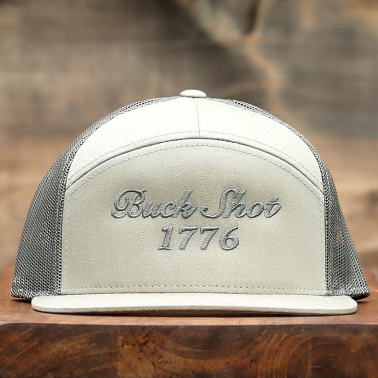 Buck Shot 1776 Embroidered Seven-Panel Cap | Pale Khaki/Loden Green ...