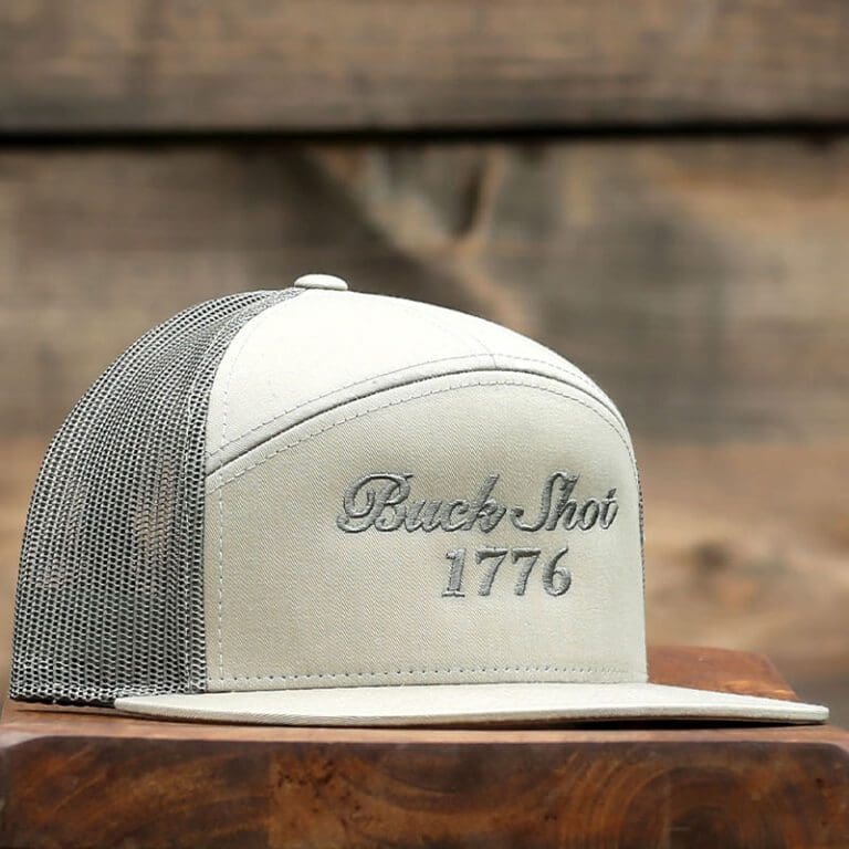 Buck Shot 1776 Embroidered Seven-Panel Cap | Pale Khaki/Loden Green ...